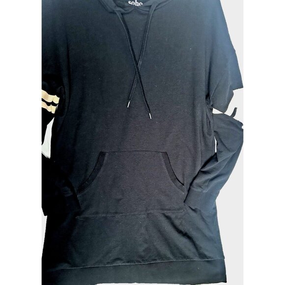 Soho | Dresses | Soho Knit Dress With Hood Pocket Black | Poshmark